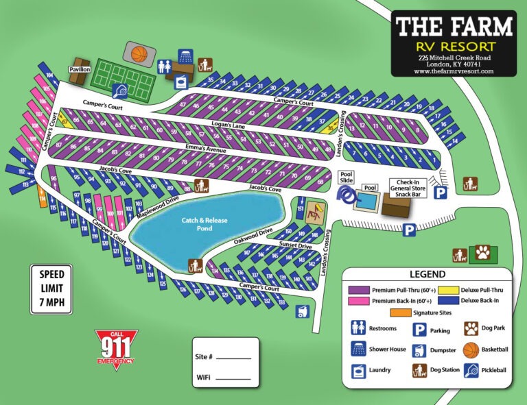 Resort Campground Map - Pick Your Spot